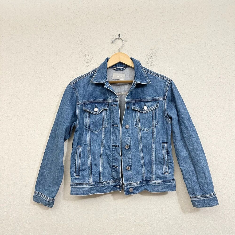 Everlane The Denim Jacket Blue Uniform Cotton Moto Ri… - Gem